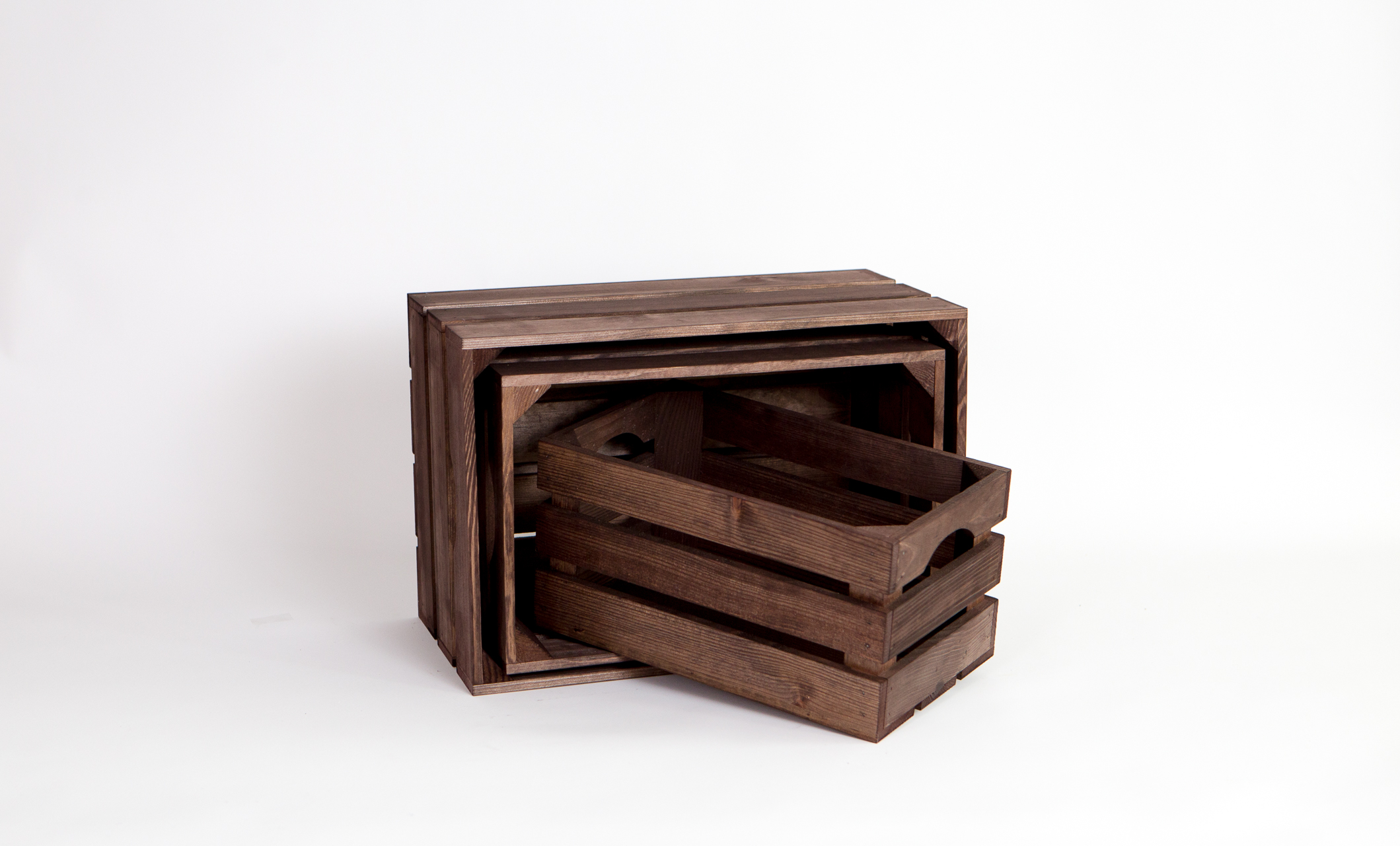 Set of 3 crates rustic - Roug